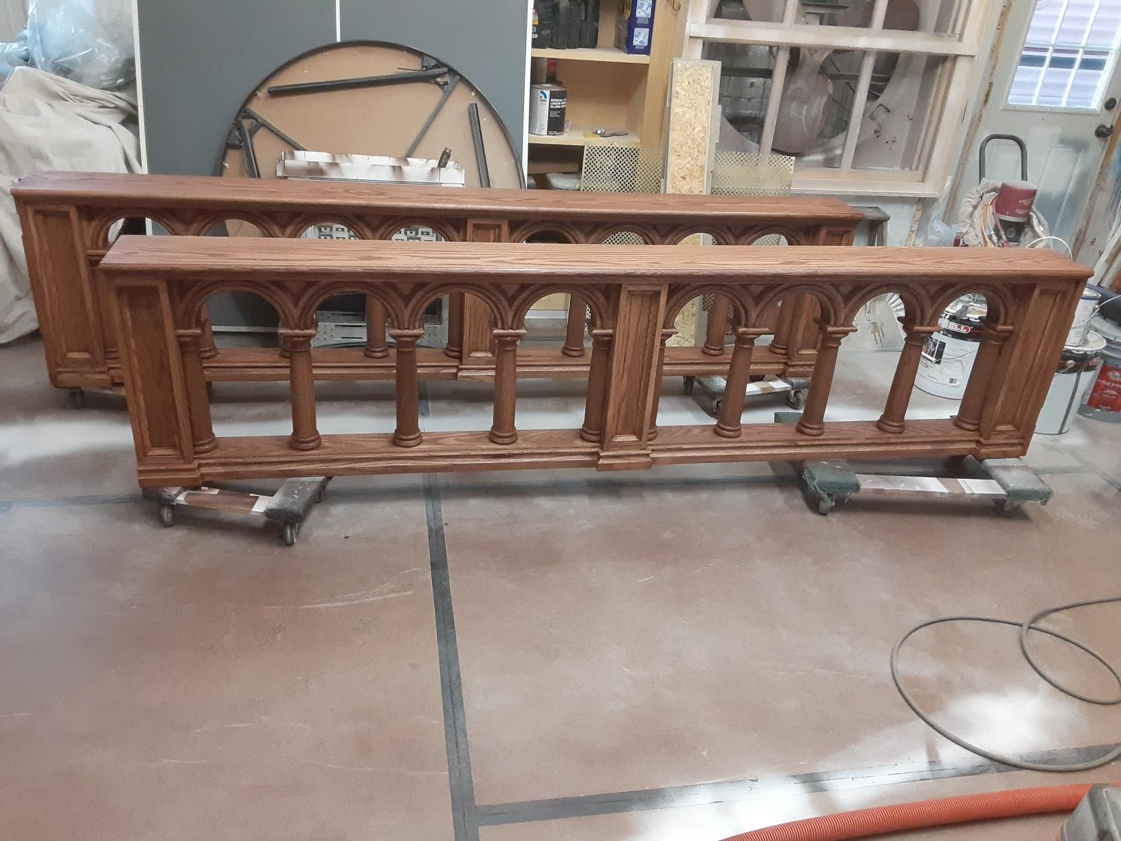 Roman altar railing in Oak "The St Monica" – Fynders Keepers Brokerage LLC